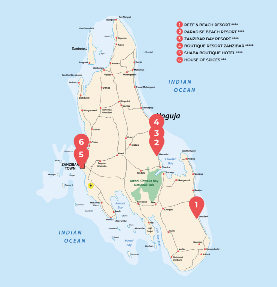 mapa-zanzibar - Hotel Zanzibar | Your place to relax!